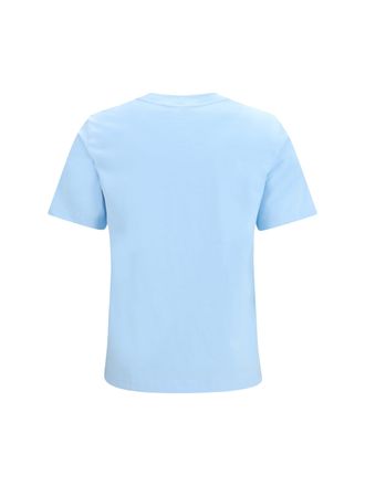 Fiorucci Womens Regular Poodle-Logo T-Shirt Light Blue Cotton T-Shirts And Polos