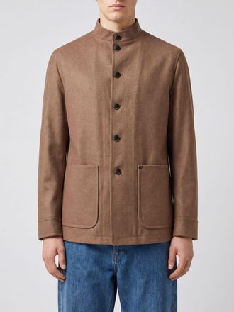 Tagliatore Manteau court droit en laine et cachemire &agrave; col officier