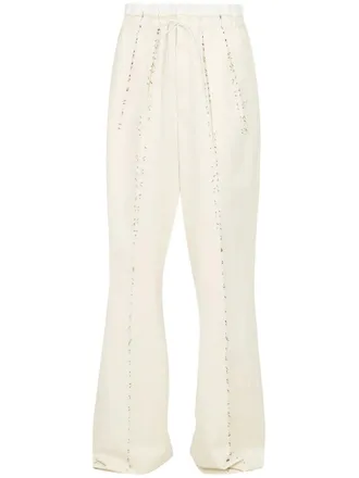 Maison Margiela pantalon en lin mélangé - Blanc