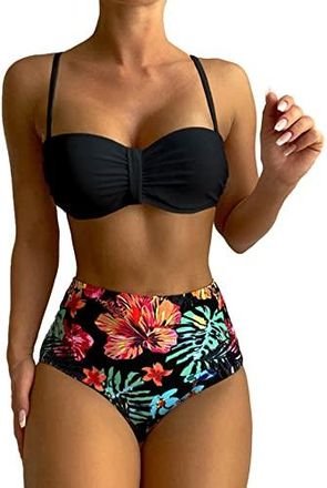 Generic Ensemble bikini pour femme &eacute;l&eacute;gant et sexy - Deux pi&egrave;ces - Triangle - Col en V - Maillot de bain push-up - Maillot de bain incurv&eacute; - Haut de bikini - 