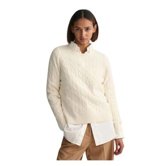 GANT Twisted Wollpullover - - Knitwear - Damen - Wei&szlig; - L