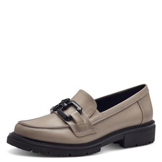 Jana Damen Loafer ohne Absatz Elegant Vegan, Grau (Stein Nappa), 37 EU