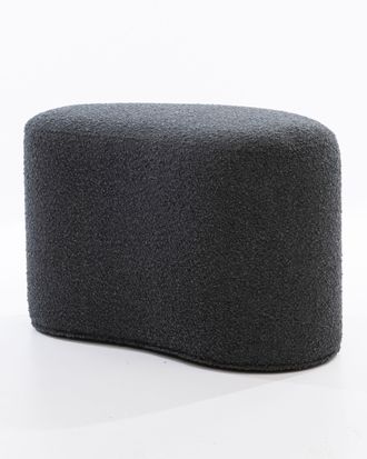 SIX Design Pouf Polsterhocker Sitzhocker Fu&szlig;hocker 66x35x42 Webstoff Anthrazit