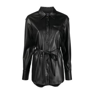 Proenza Schouler Schwarze Hemdjacke aus Kunstleder - - Blouses & Shirts - Damen - Schwarzk - M