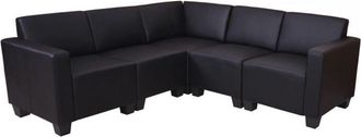 Hhg Modular Sofa-System Couch-Garnitur Moncalieri 5, Kunstleder schwarz