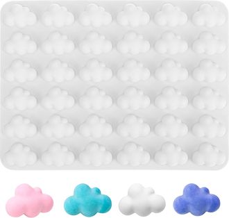 Cabilock Wolkenform Silikonform 3D Schokoladenform F&uuml;r Kuchen Eisw&uuml;rfel Und Gelee Backzubeh&ouml;r 21.8X16.2X1.5Cm Hitzebest&auml;ndig Und Antihaftbeschichtet F&uuml;r Hausha