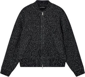 Emporio Armani Blouson col rond en laine m&eacute;lang&eacute;e