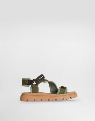 Dolce & Gabbana Fabric And Nappa Calfskin Sandals - Mann Collection Gr&uuml;n 31