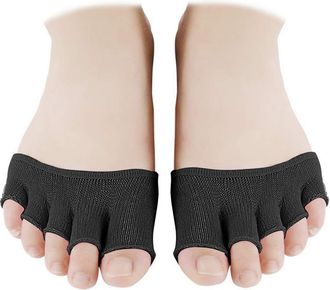 Exceart 4 Paare Zehlinge F&uuml;&szlig;linge Socken &ouml;ffnen f&uuml;nf halbe Zehensocken Unsichtbare Sportsocken Yoga Socken Vorfu&szlig;socken Frauen Rutschfeste Pilates Balletttanz