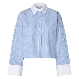Second Female Alanis Combi Shirt - - Blouses & Shirts - Damen - Blau - XS