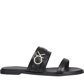 Calvin Klein Leder-Sliders - - Shoes - Damen - Schwarzk - 37 EU