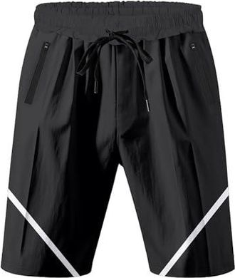 Generic Short de sport chino pour homme, coupe ajust&eacute;e, en coton extensible, pantalon chino, coupe r&eacute;guli&egrave;re, pour homme, adulte, court de course, de randonn&eacute;