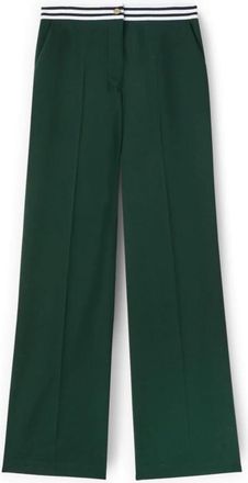 Motivi Femme, Pantalons, Vert, Taille: 44 FR Pantalon Palazzo avec Ceinture Ray&eacute;e