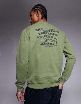 Barbour Staithes - Sweat avec logo graphique et imprim&eacute; au dos - Vert