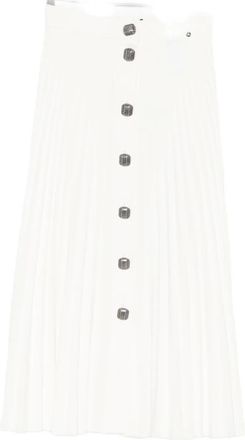 Nissa jupe mi-longue boutonnée à design plissé - Blanc