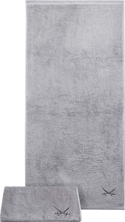 Sansibar 2er Set Duschtuch 70x140 cm - Saugstarkes Badetuch aus 100 % Baumwolle - Oeko-TEX zertifizierter Frottee - Sylt-Design mit gesticktem Säbel-Logo - Sil
