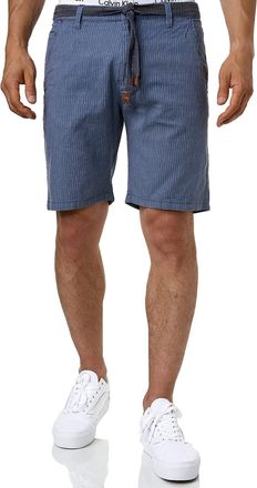 Indicode Herren Enford Shorts aus Baumwolle & Leinen | Bermuda Herrenshorts f&uuml;r M&auml;nner China Blue, XL