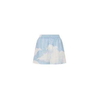 Moschino Femme, Shorts, Bleu, Taille: 40 FR Short en twill de soie Archive Clouds