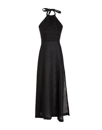 8 by YOOX LINEN HALTER LONG DRESS