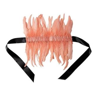 Generic &Eacute;charpe 2026 pour femme style gothique avec plumes Noir Accessoire de bal de fin dann&eacute;e, d&eacute;corations de costume, RD1., Taille unique