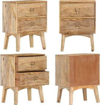 vidaXL Table de chevet 40x35x55 cm Bois de manguier solide - Table De Chevet - Table Nuit - Mobilier Chambre - Bois Massif - Manguier - Home & Living