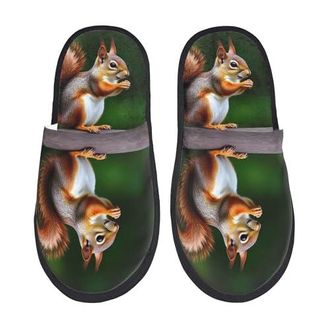 Generic Pantoufles De Voyage Des &Eacute;cureuils Mangent Des Cacahu&egrave;tes Dans Un Arbre L&eacute;gers Pantoufles Lavables Chaussons DInt&eacute;rieur Pour Int&eacute;rieur Voyage Automne 