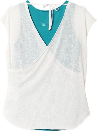 adidas Damen Oberbekleidung Kanoi Run Layer Tee Women T-Shirt, Weiß/Grün, 36