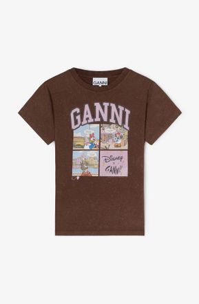 Ganni x Disney T-shirt marron Daisy Duck Coton recycl&eacute; - Taille XS - Pour Femme