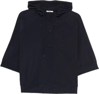 Herno Femme, Sweatshirts et sweats &agrave; capuche, Bleu, Taille: 42 FR Sweat &agrave; capuche &agrave; manches 3/4