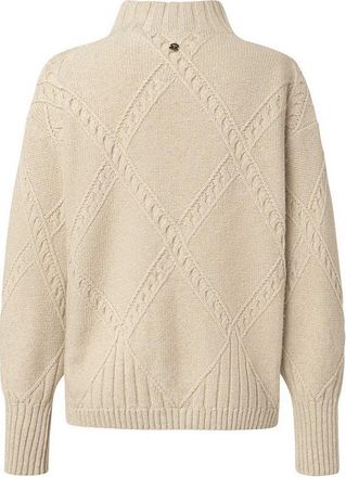 Joop Stehkragenpullover Konfia Rautenmuster mit Zopfstrickdetails, Rippb&uuml;ndchen, Kaschmir-Anteil