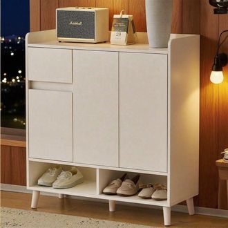 Generic Kommode/Sideboard/Schuhschrank mit verstellbaren Einlegeb&ouml;den - Minimalistischer Home Organizer mit Massivholzbeinen - Ma&szlig;e: H99 cm x B90 cm x T35 cm