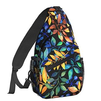 Generic Feuilles Et Brindilles Sac &Agrave; Bandouli&egrave;re L&eacute;ger Sacs &Agrave; Dos Pratique Sac Banane Pour Cyclisme Camping Quotidien