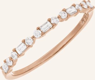 Leaf Ring Baquette Aus 14 Karat Ros&eacute;gold Mit Diamanten rosegold