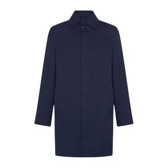 Kiton Marineblauer Leinen Trenchcoat - - Coats - Herren - Blau - XL