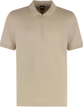 HUGO BOSS Homme, Tops, Beige, Taille: XL Polo c&ocirc;tel&eacute; avec fentes lat&eacute;rales