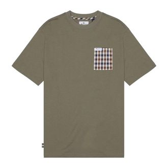 Aquascutum Homme, Tops, Vert, Taille: XL Club Check Pocket T-Shirt
