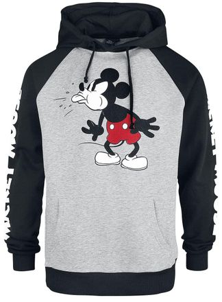 Mickey Mouse Micky Maus Tongue Out M&auml;nner Kapuzenpullover grau/schwarz XXL