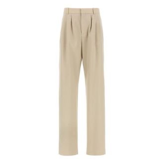 Saint Laurent Hose aus leichter Wolle - - Trousers - Damen - Beige - S