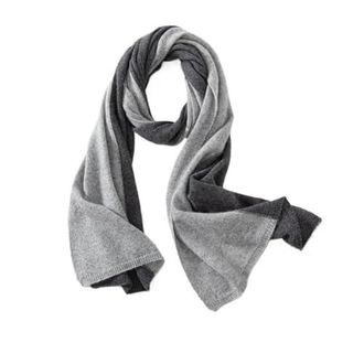 Generic &Eacute;charpe tricot&eacute;e automne et hiver pour femme, Gris fonc&eacute; Gris clair, M