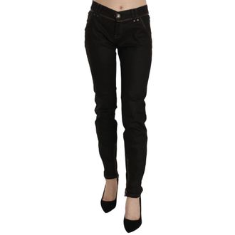 John Galliano Baumwoll-Skinny-Denim-Jeans mit mittlerer Bundh&ouml;he - - Jeans - Damen - Schwarzk - 2XS