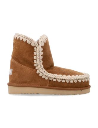 Mou Stiefel - Eskimo 18 Sheepskin Boots With Crochet Stitching - Gr. 41 (EU) - in Braun - f&uuml;r Damen