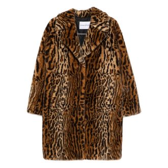 Stand Studio Leopardenmuster Mantel mit Revers - - Coats - Damen - Braun - M
