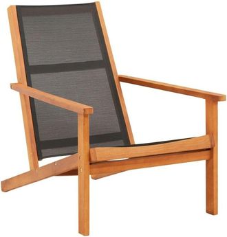 vidaXL Vidaxl - Garten-Loungestuhl Schwarz Massivholz Eukalyptus und Textilene