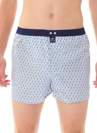 MC Alson Herren Boxershorts blau Baumwolle gemustert