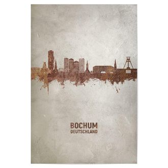 artboxONE Poster 45x30 cm St&auml;dte Bochum Germany Skyline Rust - Bild Bochum City Cityscape