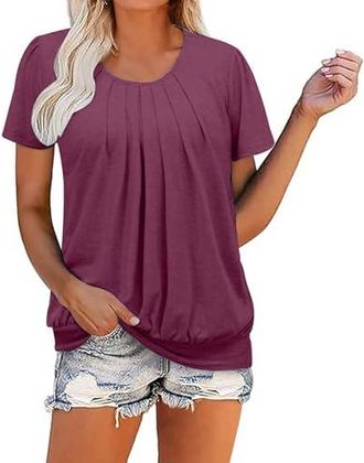 Generic T-shirt d&eacute;t&eacute; &agrave; manches courtes pour femme - T-shirt basique &agrave; manches courtes - T-shirt de sport - T-shirt de sport - T-shirt basique d&eacute;contract&eacute; - Tu