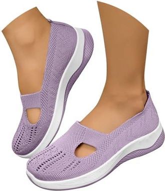 Generic Chaussures de marche confortables pour femme, baskets orthop&eacute;diques tiss&eacute;es l&eacute;g&egrave;res et respirantes avec semelle douce, soutien de la vo&ucirc;te plantaire c