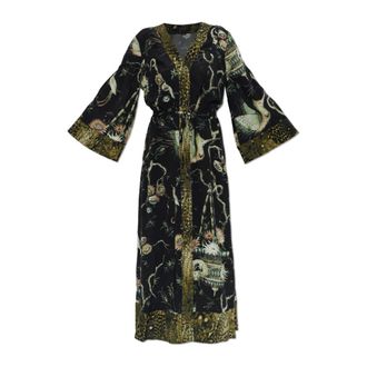 AllSaints Diana Contrast Print Midi Dress - - Dresses - Damen - Schwarzk - M