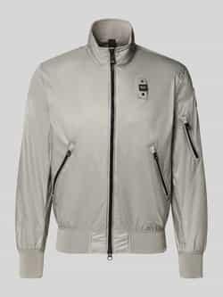 Blauer Jacke mit Rei&szlig;verschlusstaschen Modell Brahms