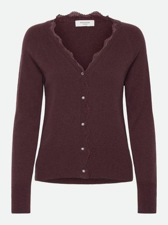 Rosemunde Cardigan Laica lace cardigan mit V-Ausschnitt und Spitzenkante, langen &Auml;rmeln, Kaschmiranteil